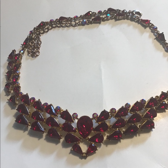 Jewelry | Vintage Red Costume Jewelry Set Pierced Earrings Necklace ...